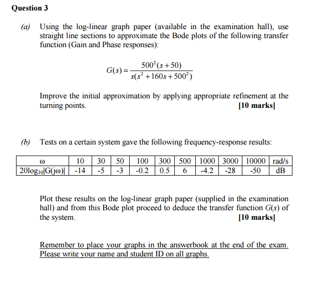 Solved (a) Using the log-linear graph paper (available in | Chegg.com
