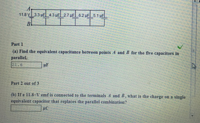 Solved (a) Find the equivalent capacitance between points A | Chegg.com