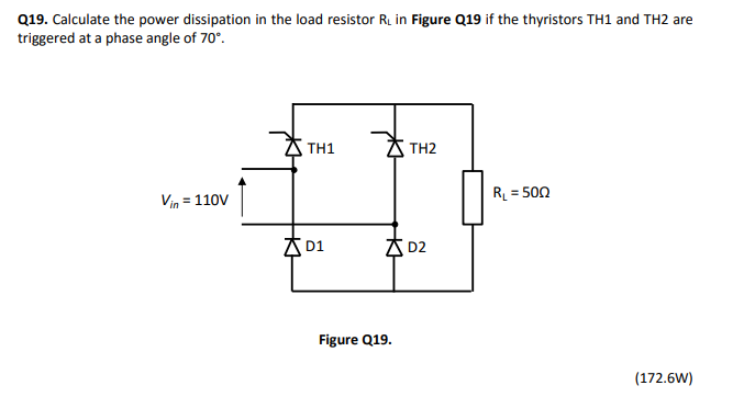 Solved Calculate the power dissipation in the load resistor | Chegg.com