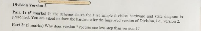 Solved Division Hardware (version 1) Start 1. Subtract the | Chegg.com