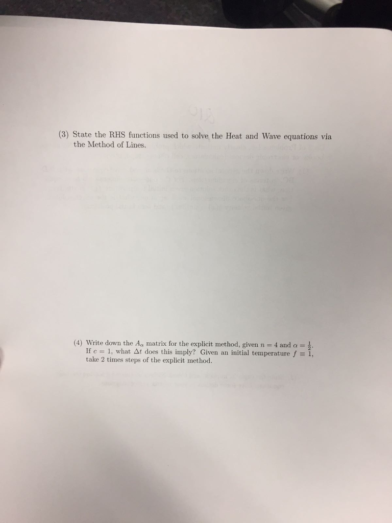 Solved State the RHS functions used to solve the Heat and | Chegg.com