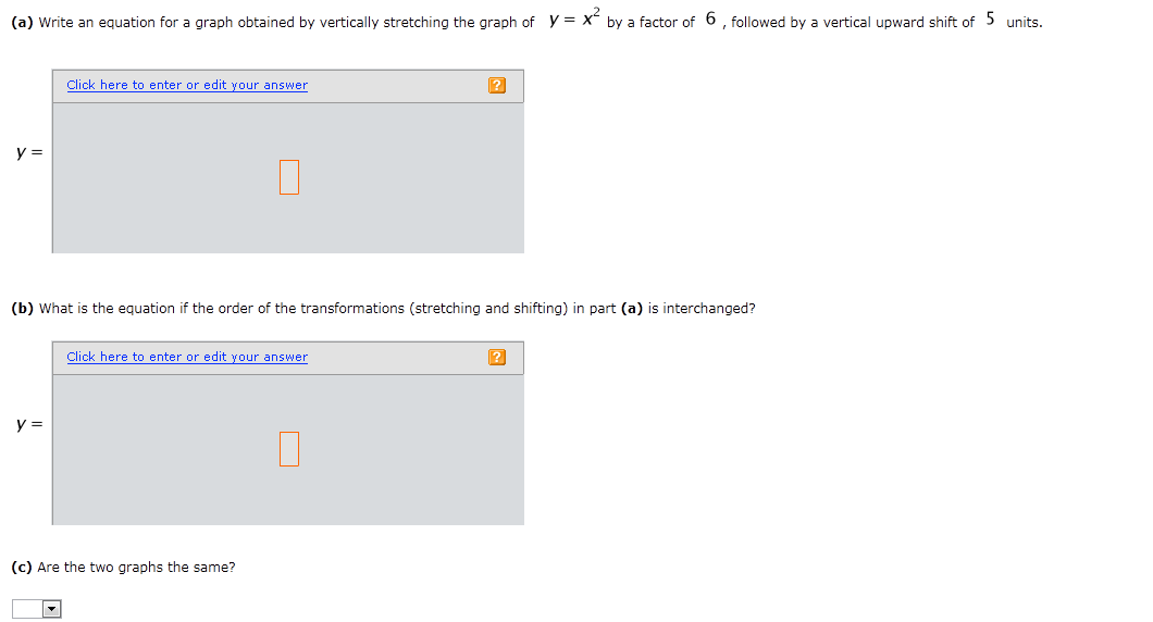 Solved Write an equation for a graph obtained by vertically | Chegg.com
