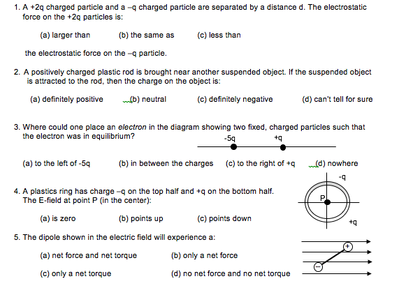 Solved 1. A +2q charged particle and a -q charged particle | Chegg.com