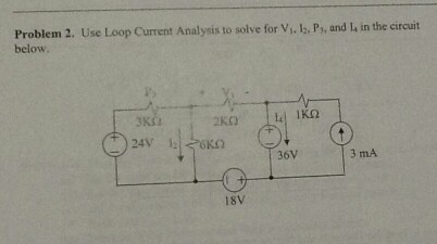 Solved Use Loop Current Analysis to solve for V_1, I_2 and | Chegg.com