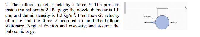 Solved 2. The balloon rocket is held by a force F. The | Chegg.com