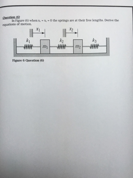 Solved When x_1 - x_2 = 0 the springs are at their free | Chegg.com