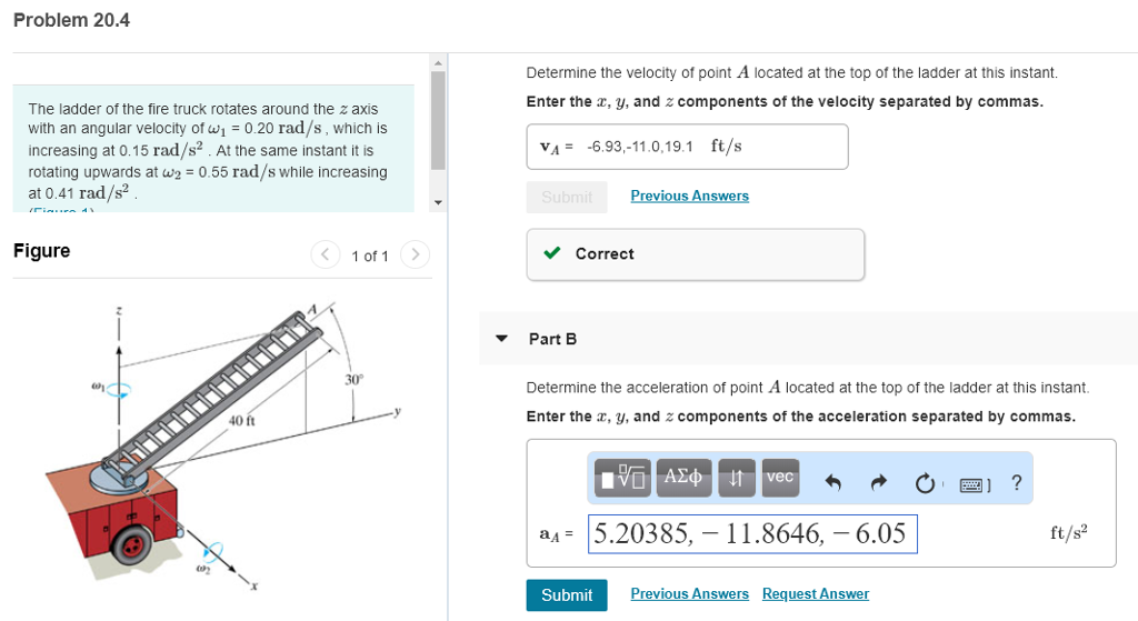 Solved Problem 20.4 Determine the velocity of point A | Chegg.com