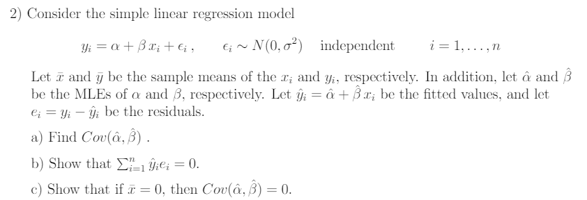 Solved Consider the simple linear regression model y_i = | Chegg.com