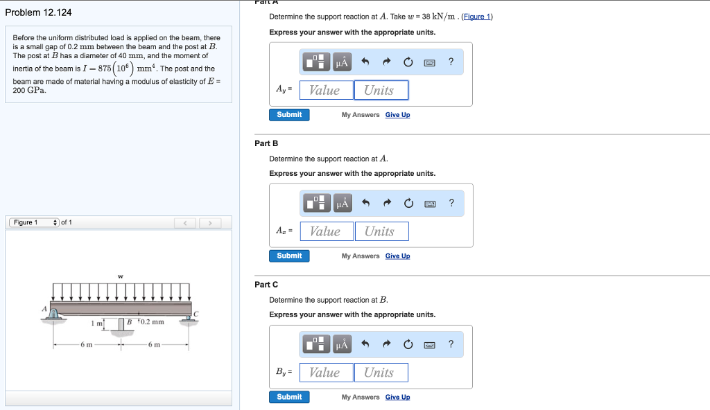 Solved Before the uniform distributed load is applied on the | Chegg.com