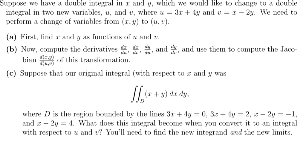 Solved Suppose we have a double integral in x and y, which | Chegg.com