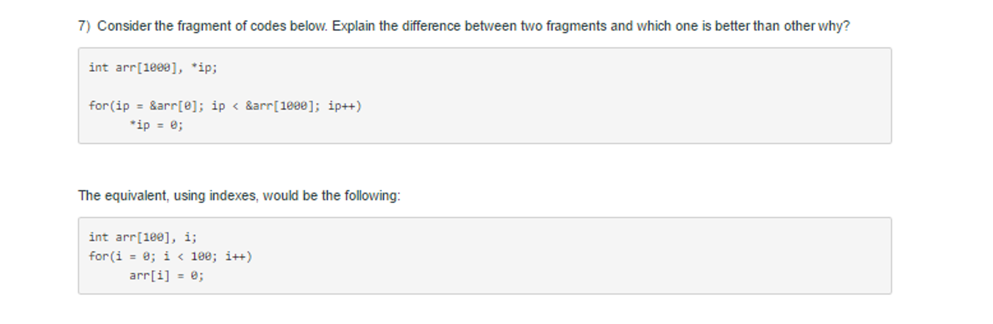 Solved Consider the fragment of codes below. Explain the | Chegg.com