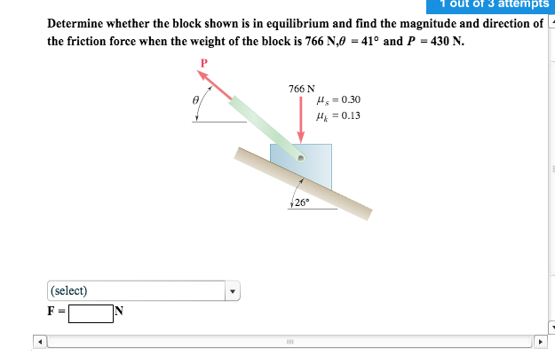Solved Determine whether the block shown is in equilibrium | Chegg.com