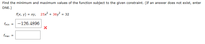 Solved Find the minimum and maximum values of the function | Chegg.com