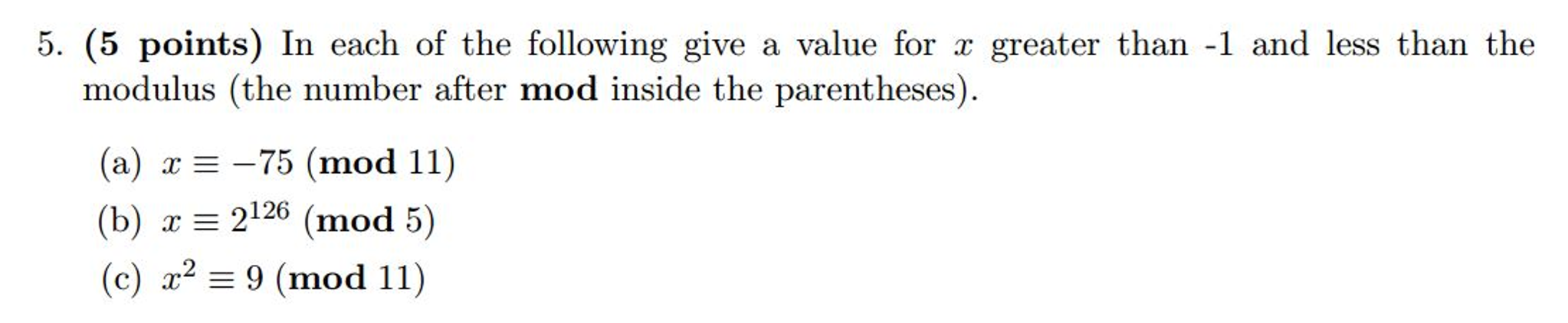 In each of the following give a value for x greater | Chegg.com