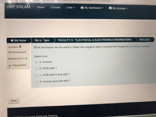 Solved UMP KALAM Home Courses LinksMy dashboard&My courses | Chegg.com