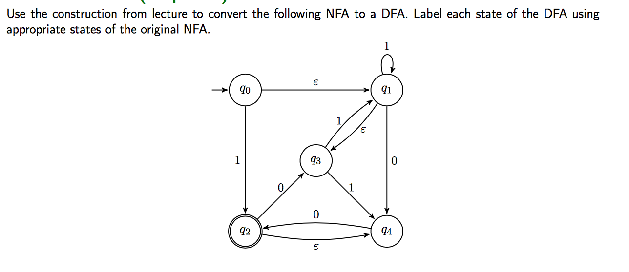 Solved Use the construction from lecture to convert the | Chegg.com