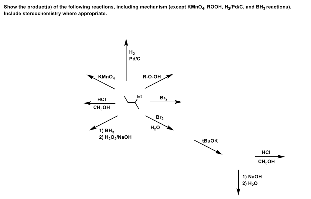 Solved Show the product(s) of the following reactions, | Chegg.com