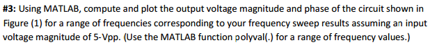 Solved Using Matlab Compute And Plot The Output Voltage
