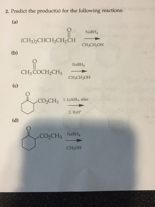 Solved Predict the product(s) for the following reactions: | Chegg.com