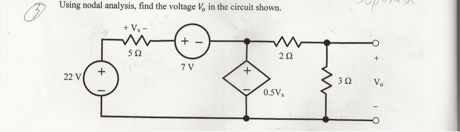 Solved Using nodal analysis, find the voltage V0 in the | Chegg.com