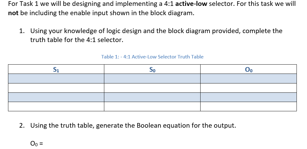 Solved For Task 1 we will be designing and implementing a | Chegg.com