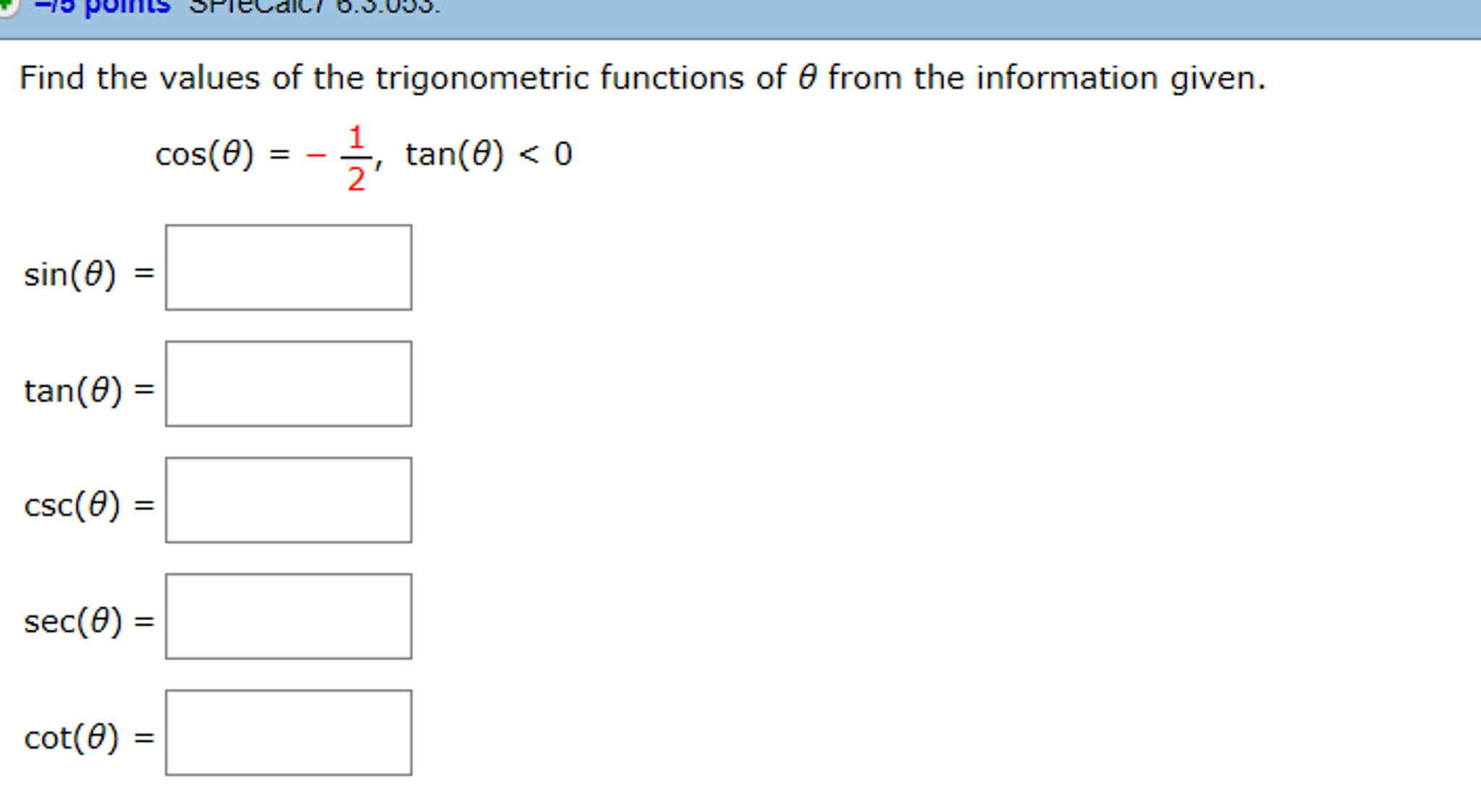 Solved Find the values of the trigonometric functions of d | Chegg.com
