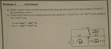 Solved a) Write a set of mesh-current equations that | Chegg.com