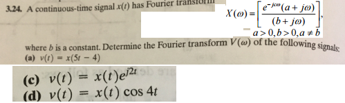 Solved A continuous-time signal x(t) has Fourier transaction | Chegg.com