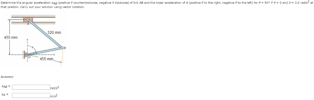 Solved Determine the angular acceleration^sigmaAB (positive | Chegg.com