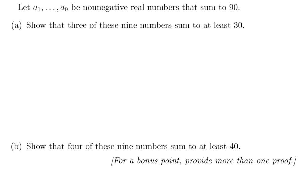 Solved Let a1,, ag be nonnegative real numbers that sum to | Chegg.com