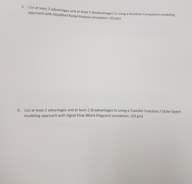 Solved List at least 2 advantages at least 2 disadvantages | Chegg.com