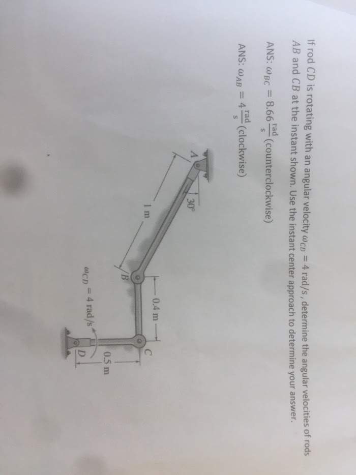 Solved If rod CD is rotating with an angular velocity omega | Chegg.com