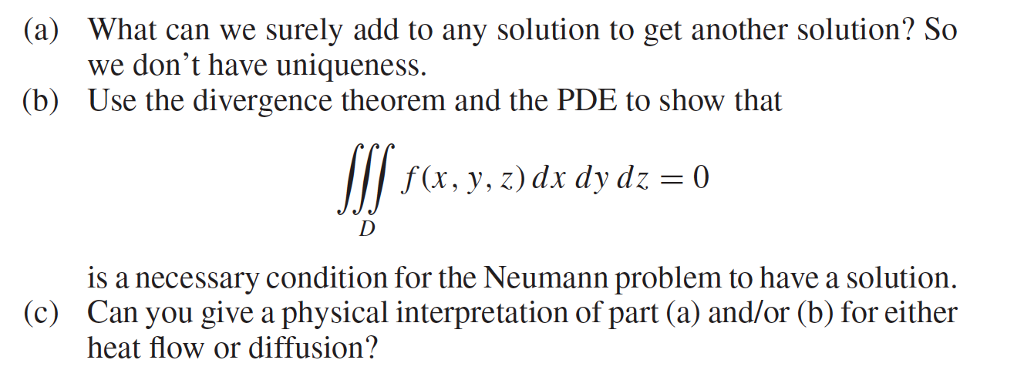 Solved Consider the Neumann problem Au = f(x,y,z) inD =0 on | Chegg.com
