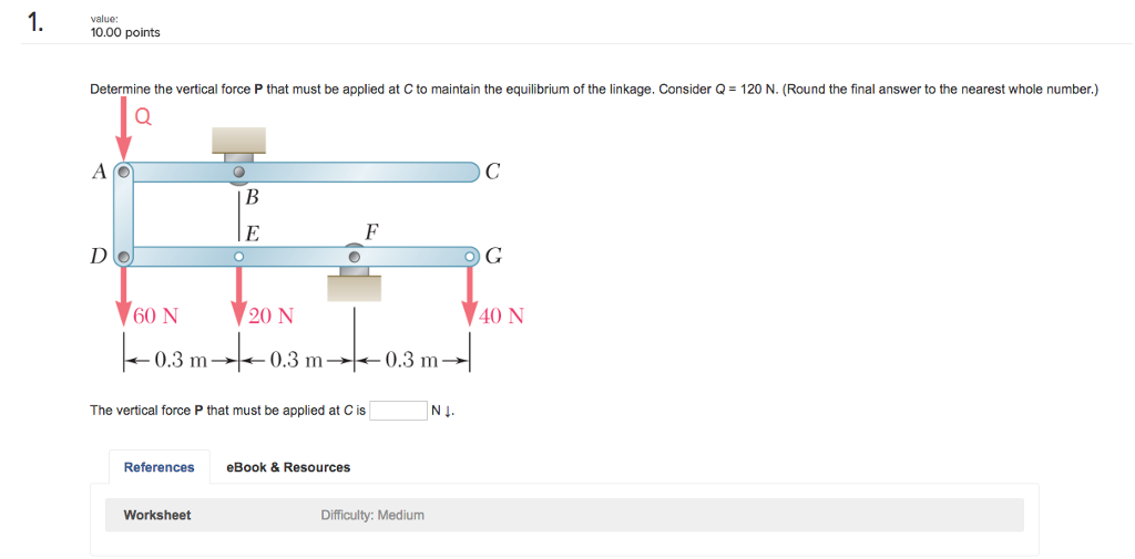 Solved Determine The Vertical Force P That Must Be Applied