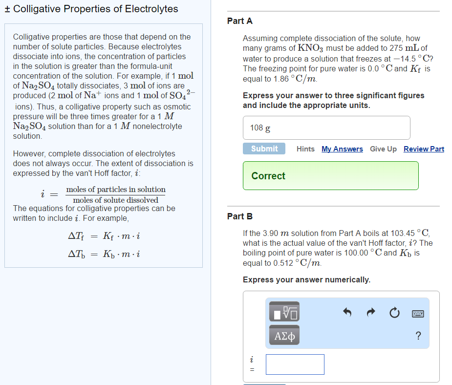 Solved Colligative properties are those that depend on the | Chegg.com