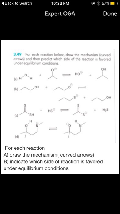 Solved For each reaction below, draw the mechanism (curved | Chegg.com