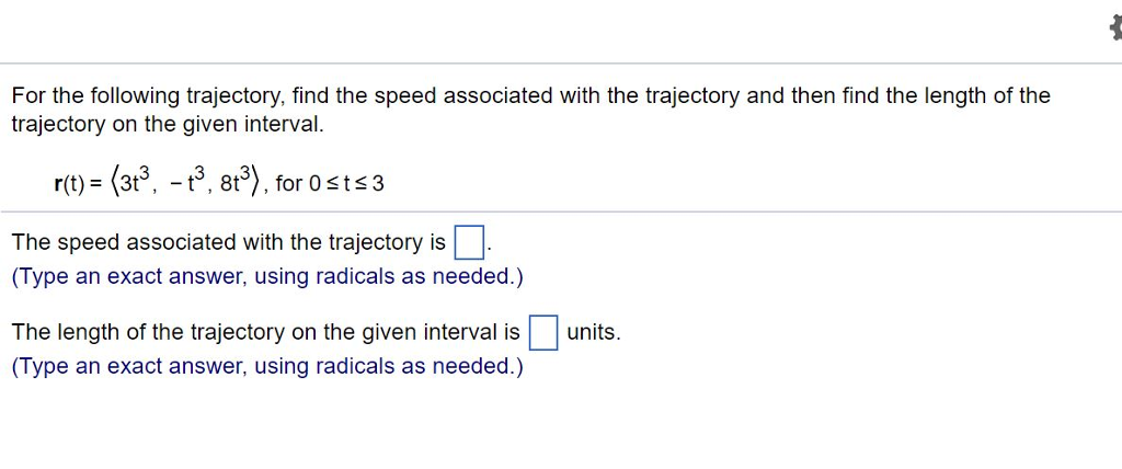 Solved For the following trajectory, find the speed | Chegg.com