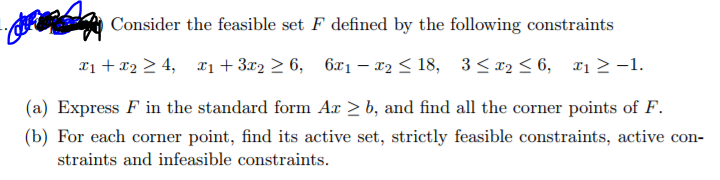 Solved Consider the feasible set F defined by the following | Chegg.com