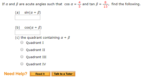 Solved If alpha and beta are acute angles such that cos | Chegg.com
