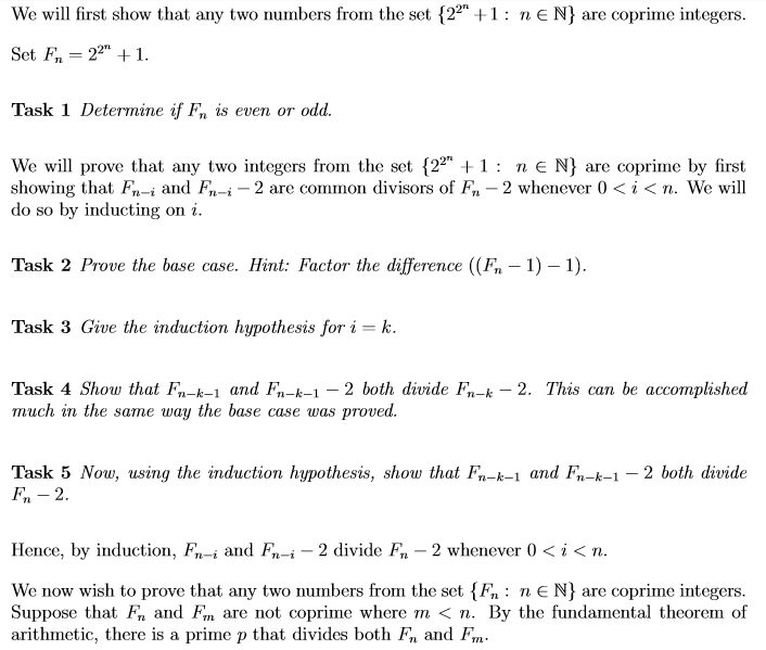 Solved We will first show that any two numbers from the set | Chegg.com