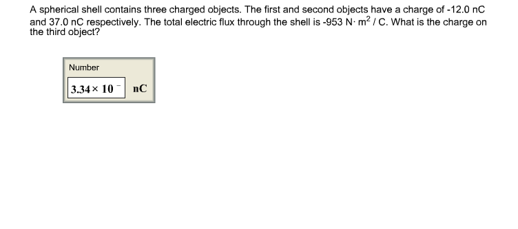Solved A spherical shell contains three charged objects. The | Chegg.com