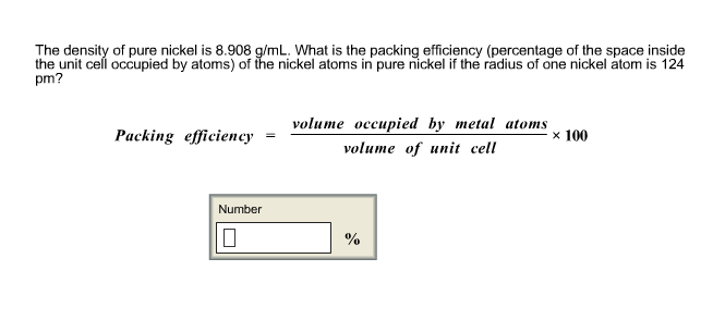 Solved The density of pure nickel is 8.908 g/ML. What is the | Chegg.com