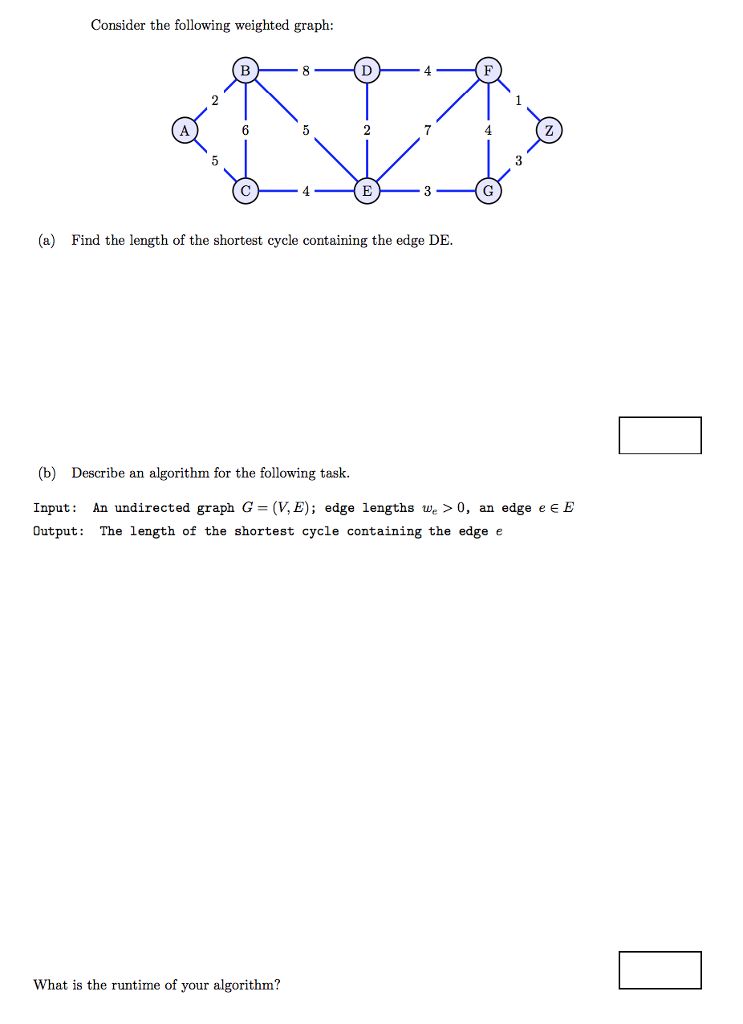 Solved Consider the following weighted graph: 4 (a) Find the | Chegg.com