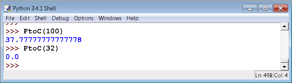 Solved (Python) Write a function called FtoC that takes a | Chegg.com