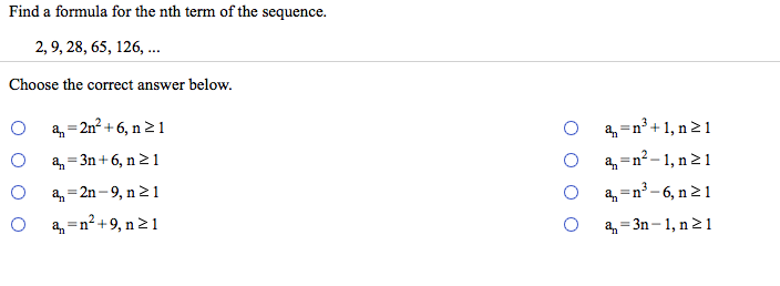 Solved Find a formula for the nth term of the sequence. 2, | Chegg.com