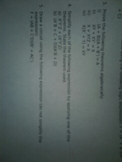 Solved Prove the following theorems algebraically i) (A + | Chegg.com