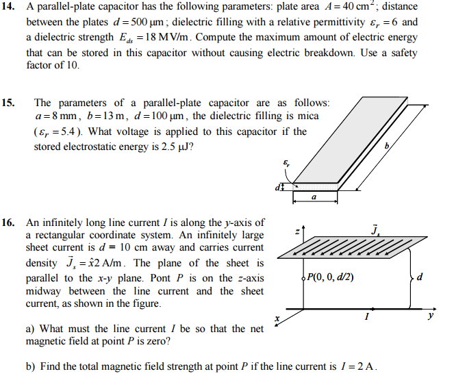 Solved A parallel-plate capacitor has the following | Chegg.com