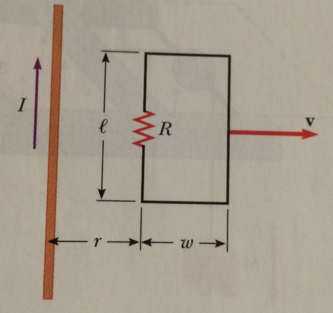 Solved A rectangular loop of dimensions l and w, | Chegg.com