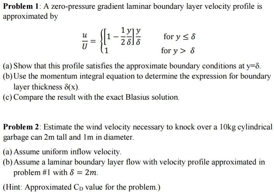 Solved A zero-pressure gradient laminar boundary layer | Chegg.com