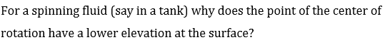 Solved For a spinning fluid (say in a tank) why does the | Chegg.com